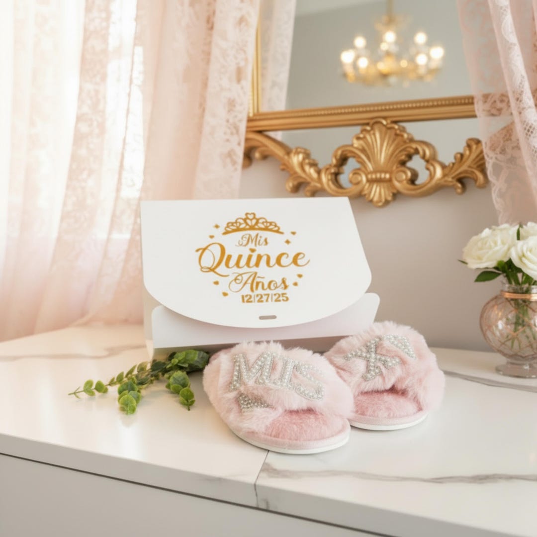 Box Gift Mis Quince Satin Pj White With Slippers, Mis Quince, FREE ...