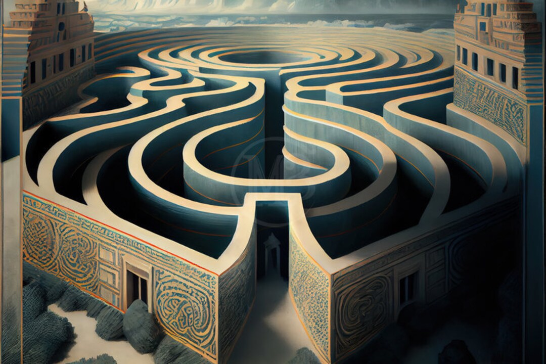 Neverending Surrealism Maze, Printable Wall Art, Digital Download, Home ...