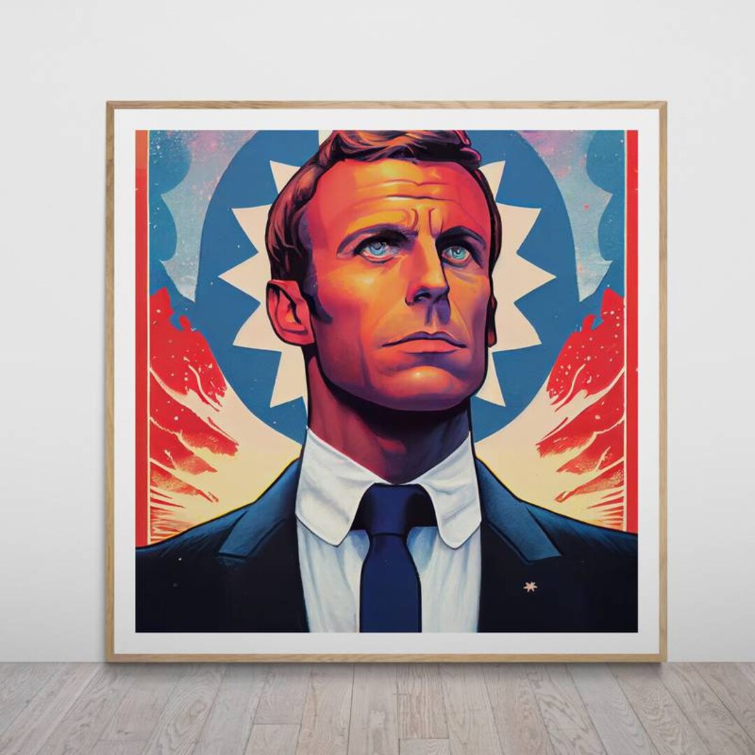 Emmanuel Macron Drawn Portrait Print, Wall Art, Drawn Photography ...