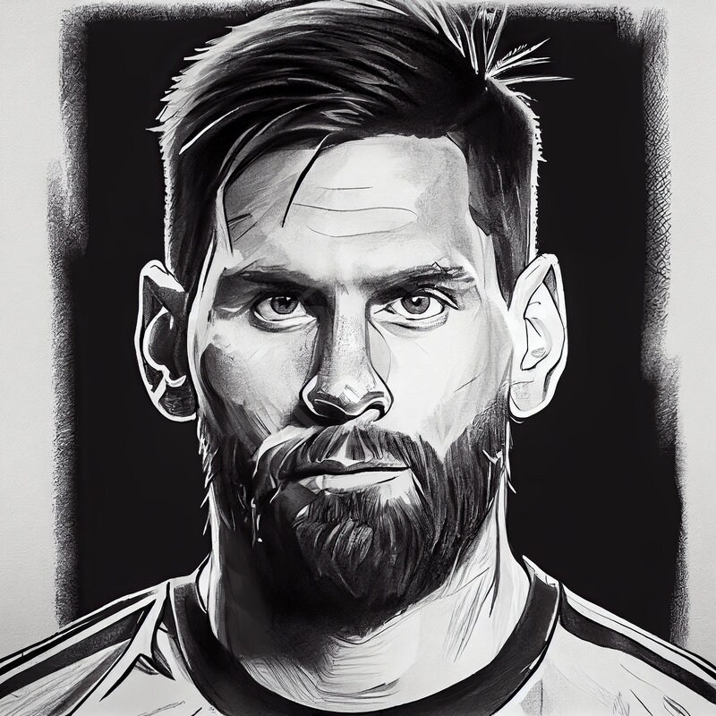 Lionel Messi Drawn Portrait Print Wall Art Drawn - Etsy