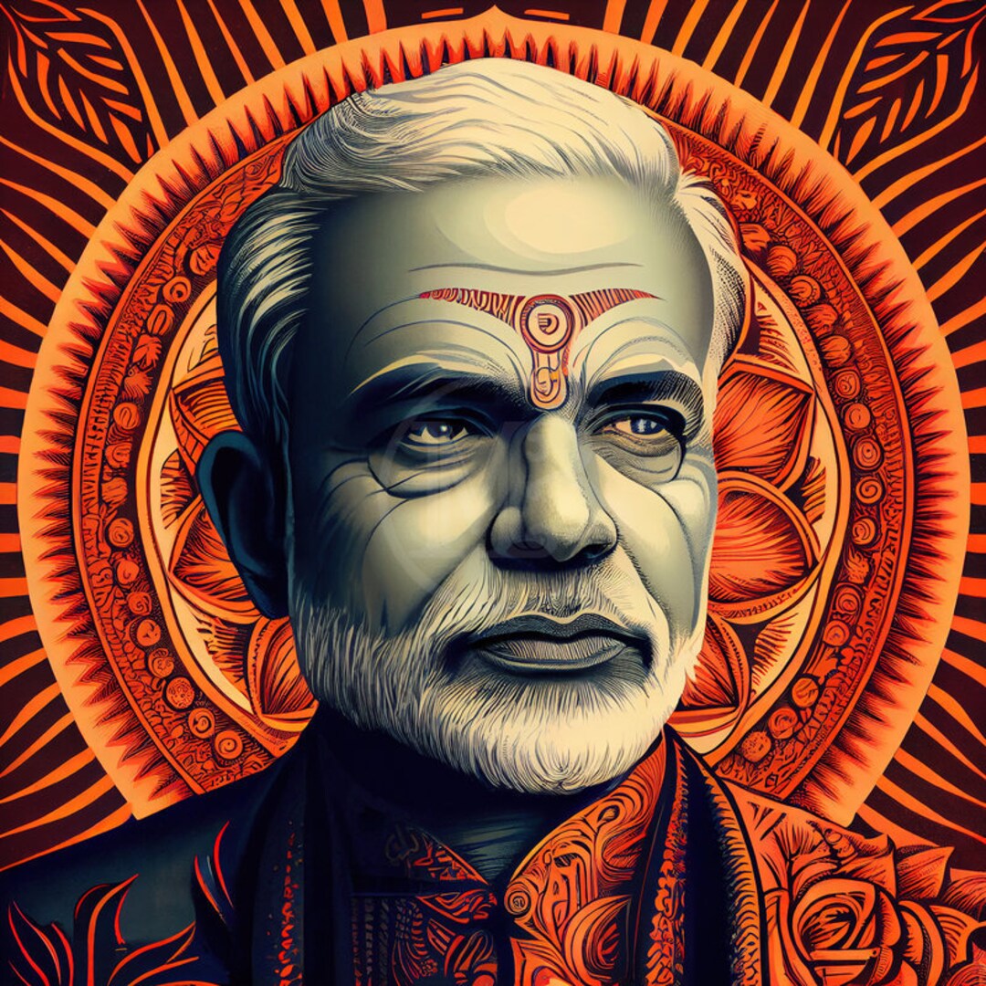 Narendra Modi Drawn Portrait Print, Wall Art, Drawn Photography ...
