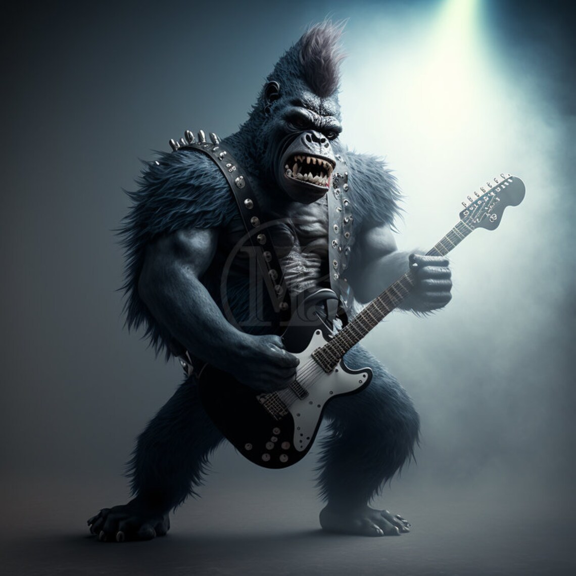 Epic Rocker Gorilla With Guitar Printable Wall Art Digital - Etsy