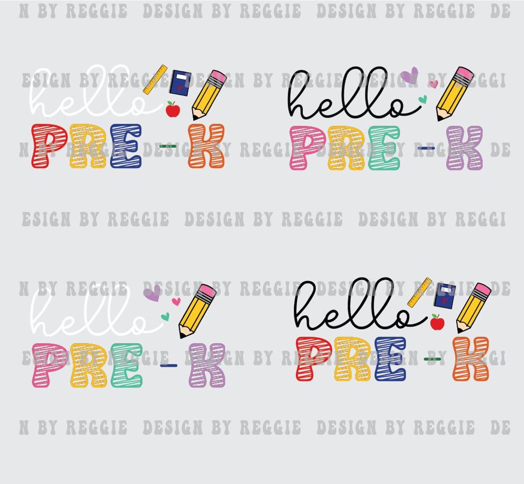 Hello Pre-k PNG Bundle Boys & Girls Hello Pre K Png Pre K Png Pre ...