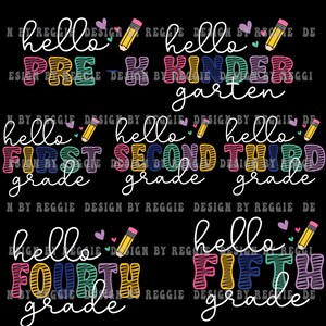 Hello Kindergarten, 1st Grade, 2nd Grade, 3rd Grade, 4th Grade, 5th ...