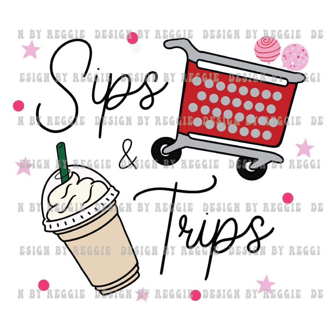 Boojee Sips & Trips PNG Target Inspired Iced Latte Sublimation Design ...