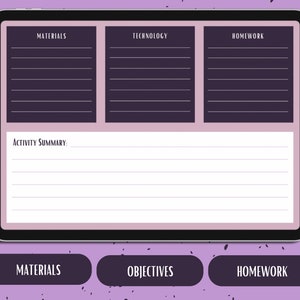 Purple Teacher Lesson Plan - Etsy