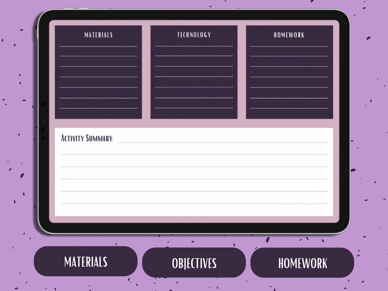 Purple Teacher Lesson Plan - Etsy