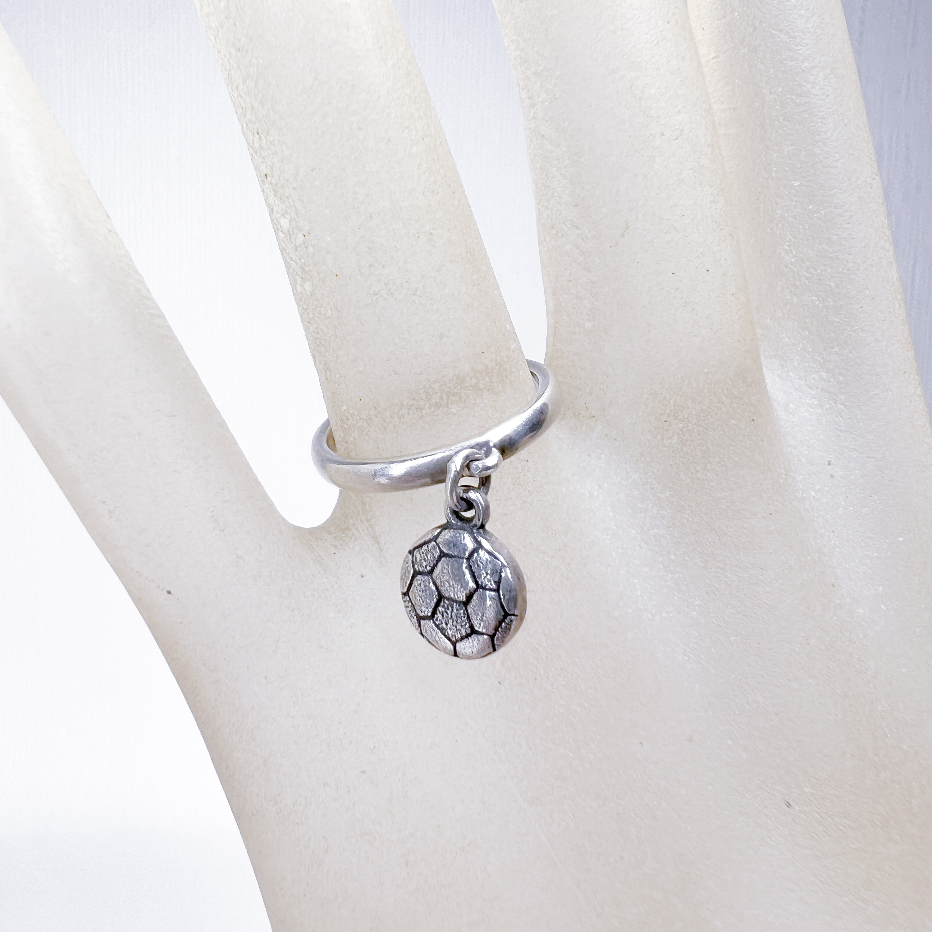 James Avery Sterling Silver Soccer Ball Ring W/ Dangle Soccer Ball ...