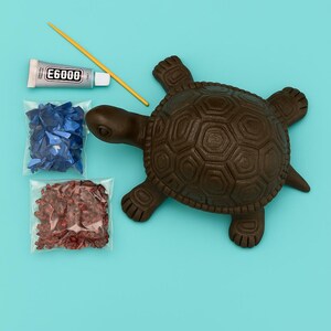 Mosaic Turtle DIY Kit | Seashell Garden Decor Craft - Etsy