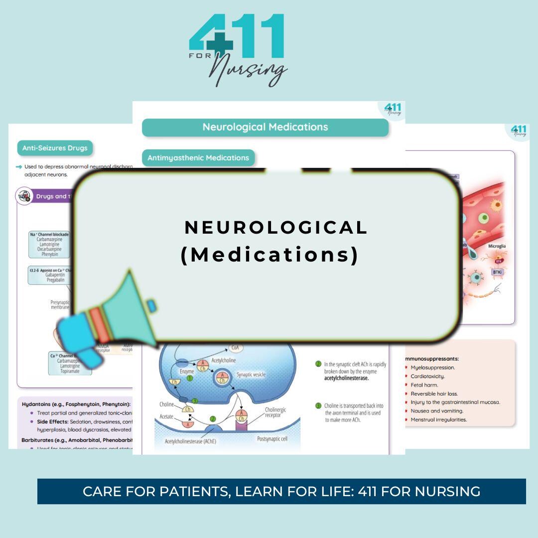 Neurological Medications NCLEX Study Guide | Nursing Pharmacology ...