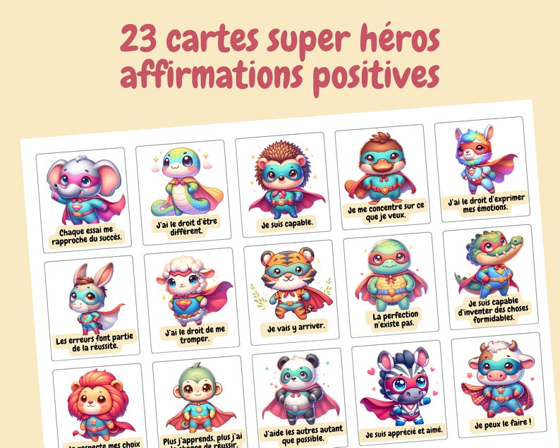 Superhero Positive Affirmation Cards - Children From 3 Years Old ...