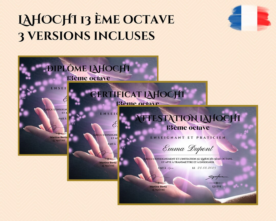 Diploma, Certificate, Attestation Lahochi 13th Octave Blank to Fill Out ...