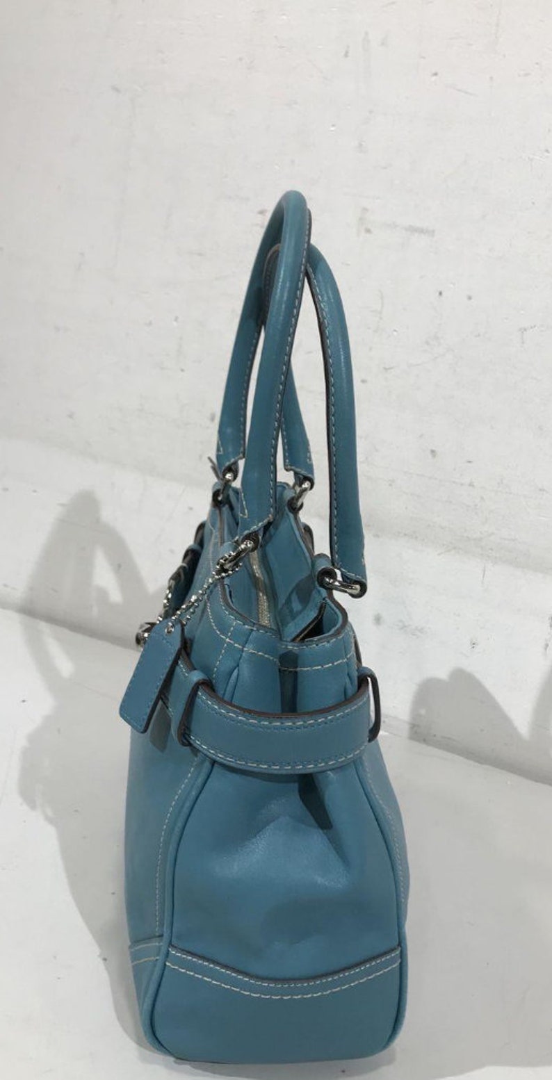 Coach Authentic Teal Leather Handbag - Etsy