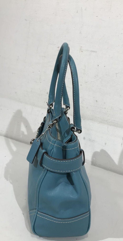 Coach Authentic Teal Leather Handbag - Etsy
