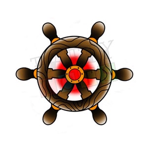 Ship Wheel Temporary Tattoo - Etsy