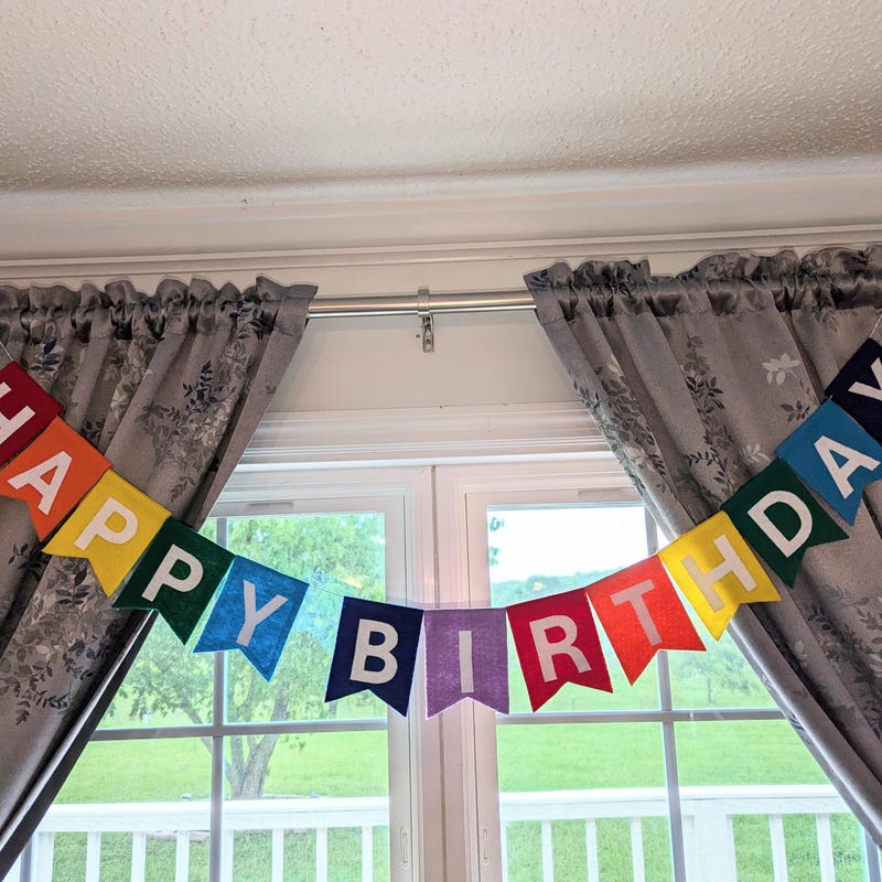 Rainbow Birthday Banner - Etsy