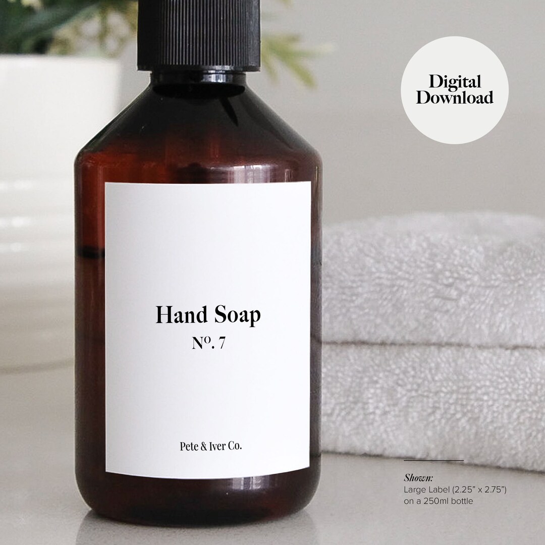 LARGE Classic Bathroom Essentials Labels in White • Print at Home • DIY ...