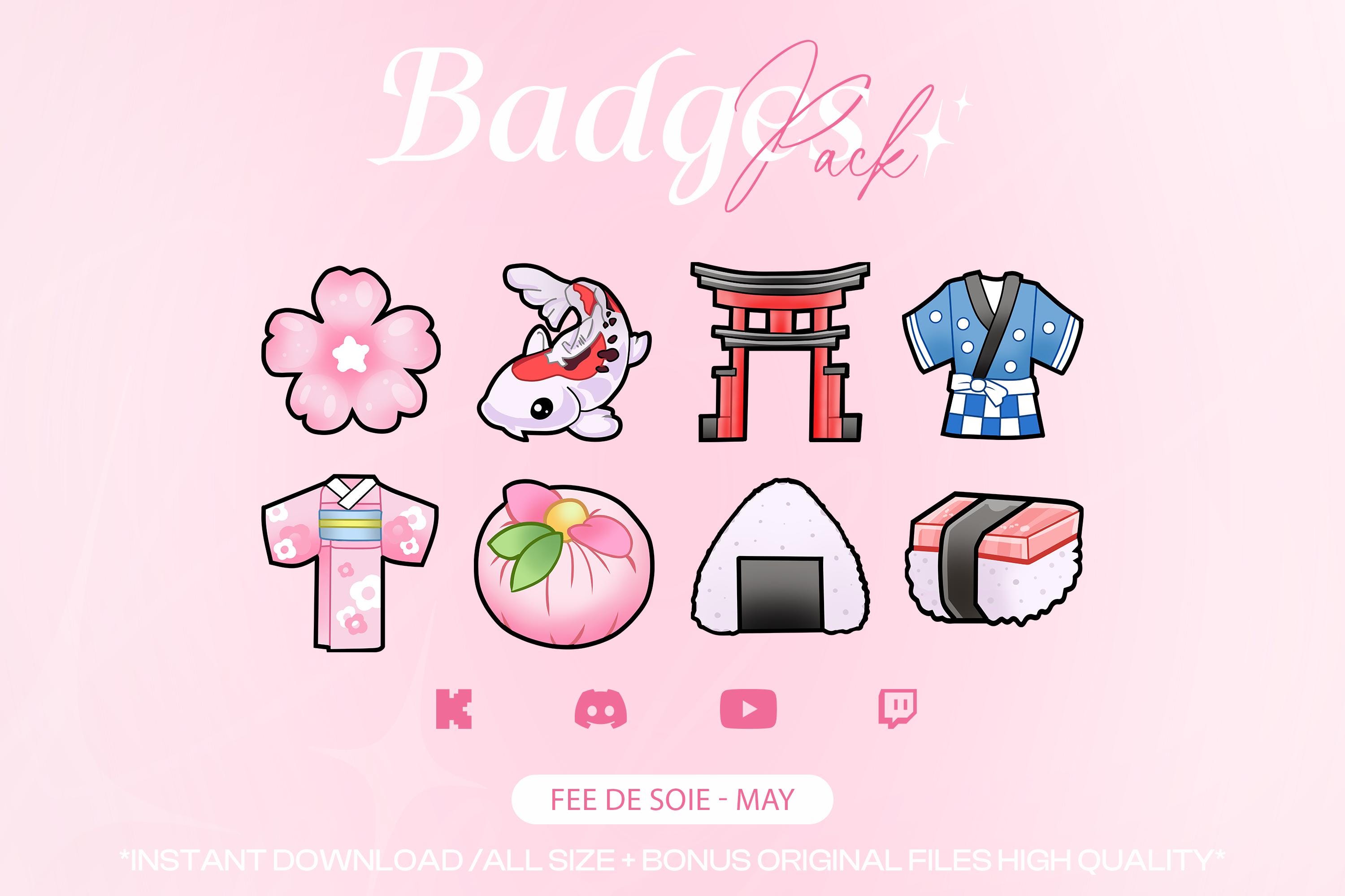 JAPAN EMOJIS Themed Subscriber Badges for Twitch/kick/youtube/discord ...
