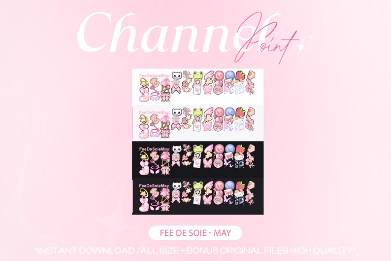 BOW HEART Cute Pink Channel Points for Twitch/kick/youtube/discord ...