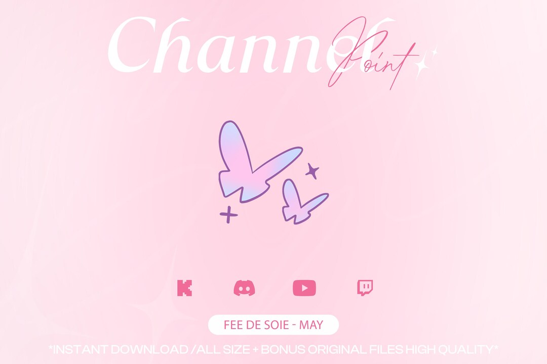 CLOVE BUTTERFLIES Channel Points for Twitch/kick/youtube/discord | Twitch Channel Point Icon ...