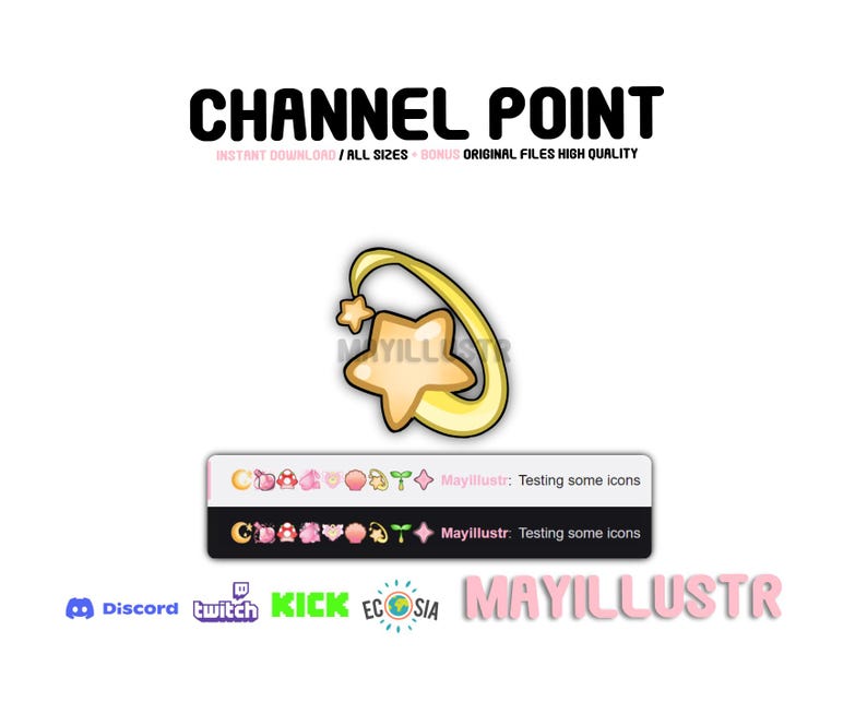 Shooting Star Channel Points for Twitch/kick Twitch Channel Point Icon ...