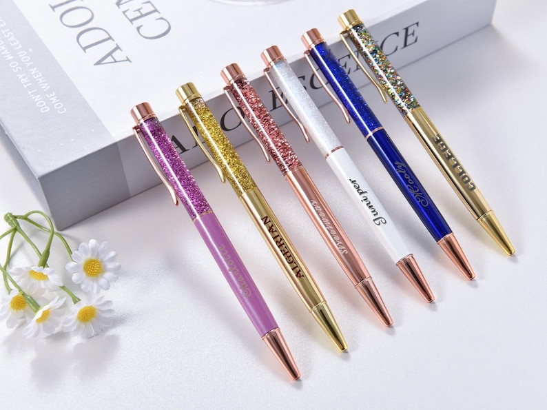 Custom Name Pen: Glitter Ballpoint Engraved, Quicksand Pen Gift for ...