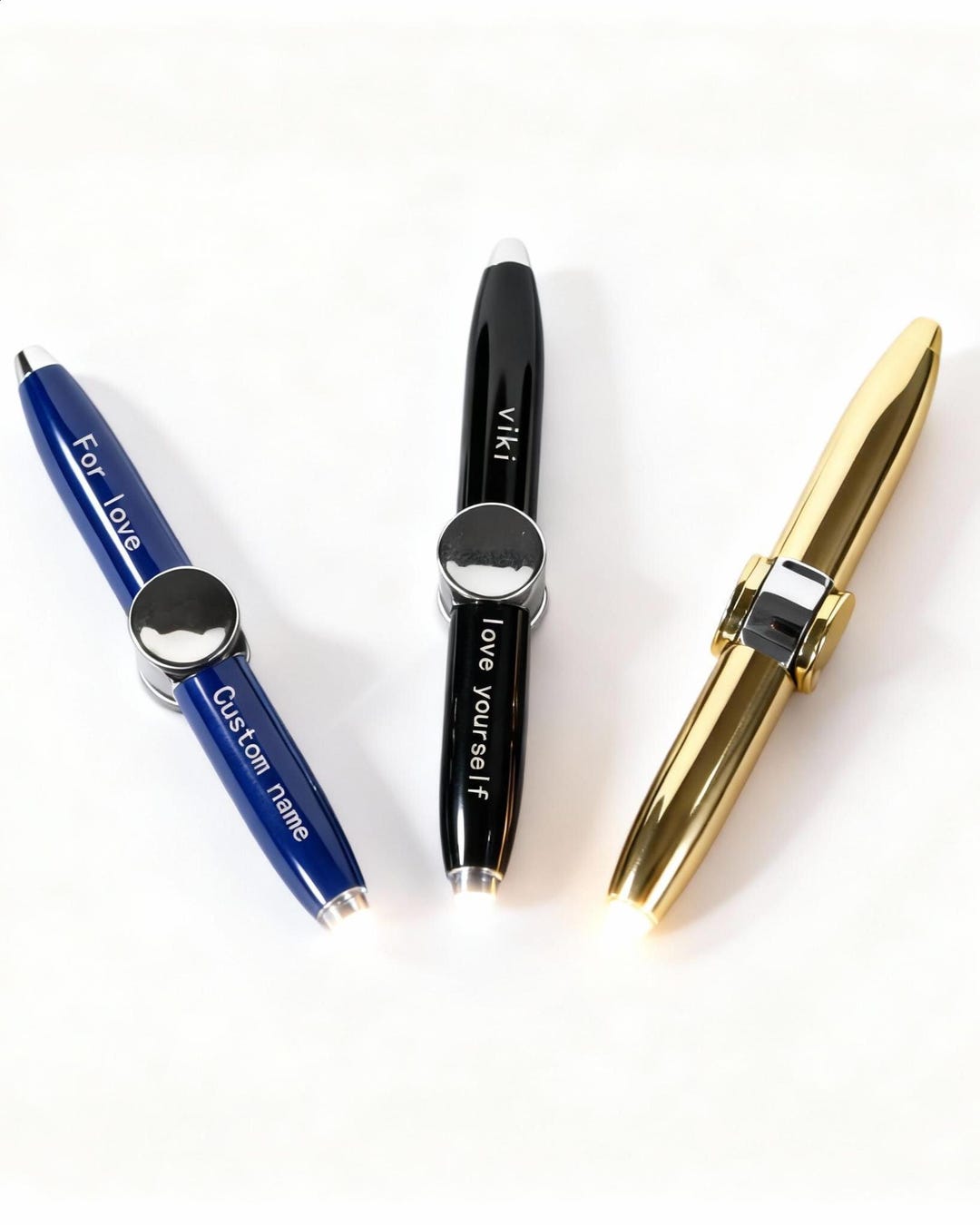 Custom LED Spinner Pen, Metal Fidget Pen With Rotating Wheel, Stress ...