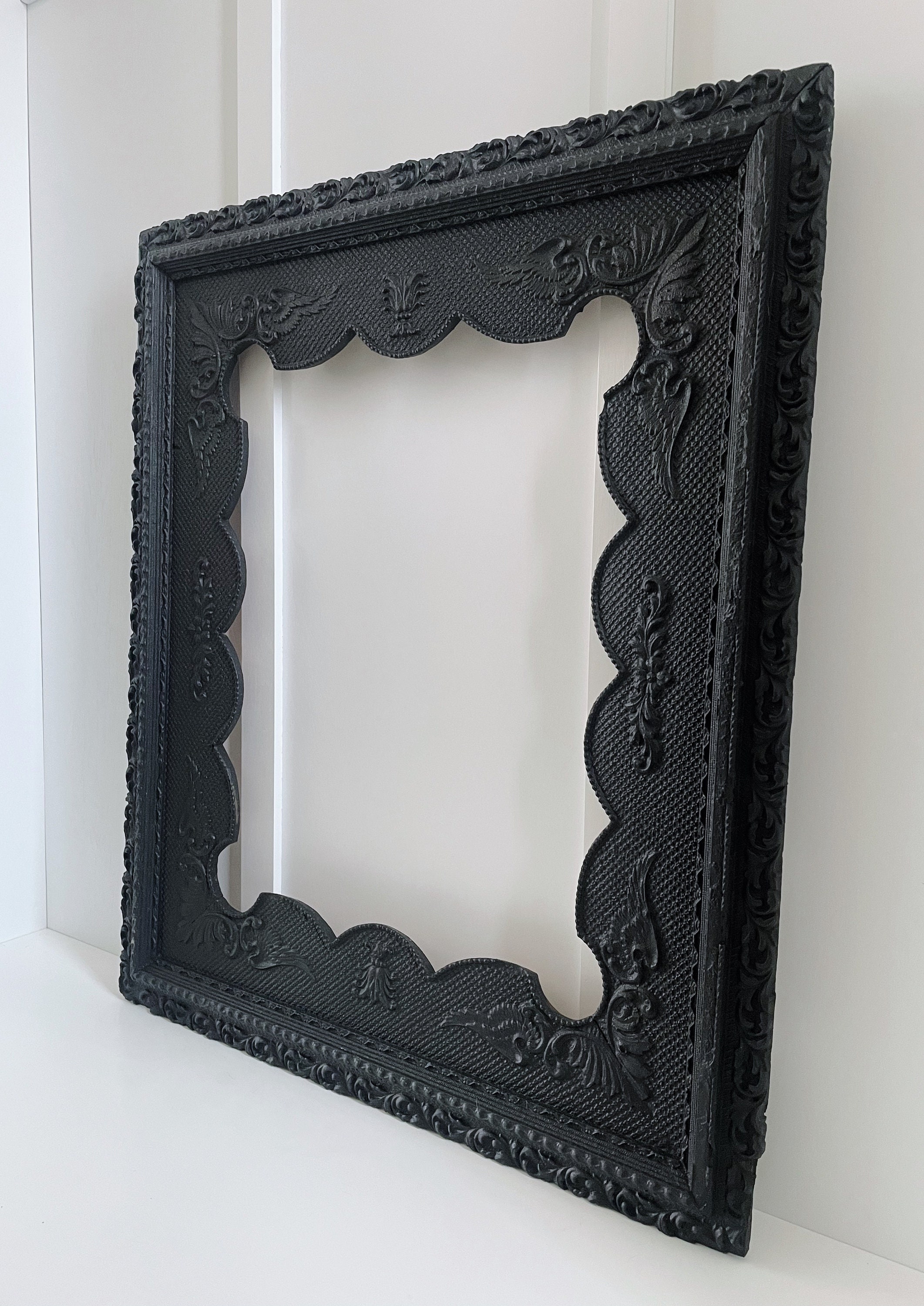 Antique Wood Carved Scalloped Picture Frame - Etsy