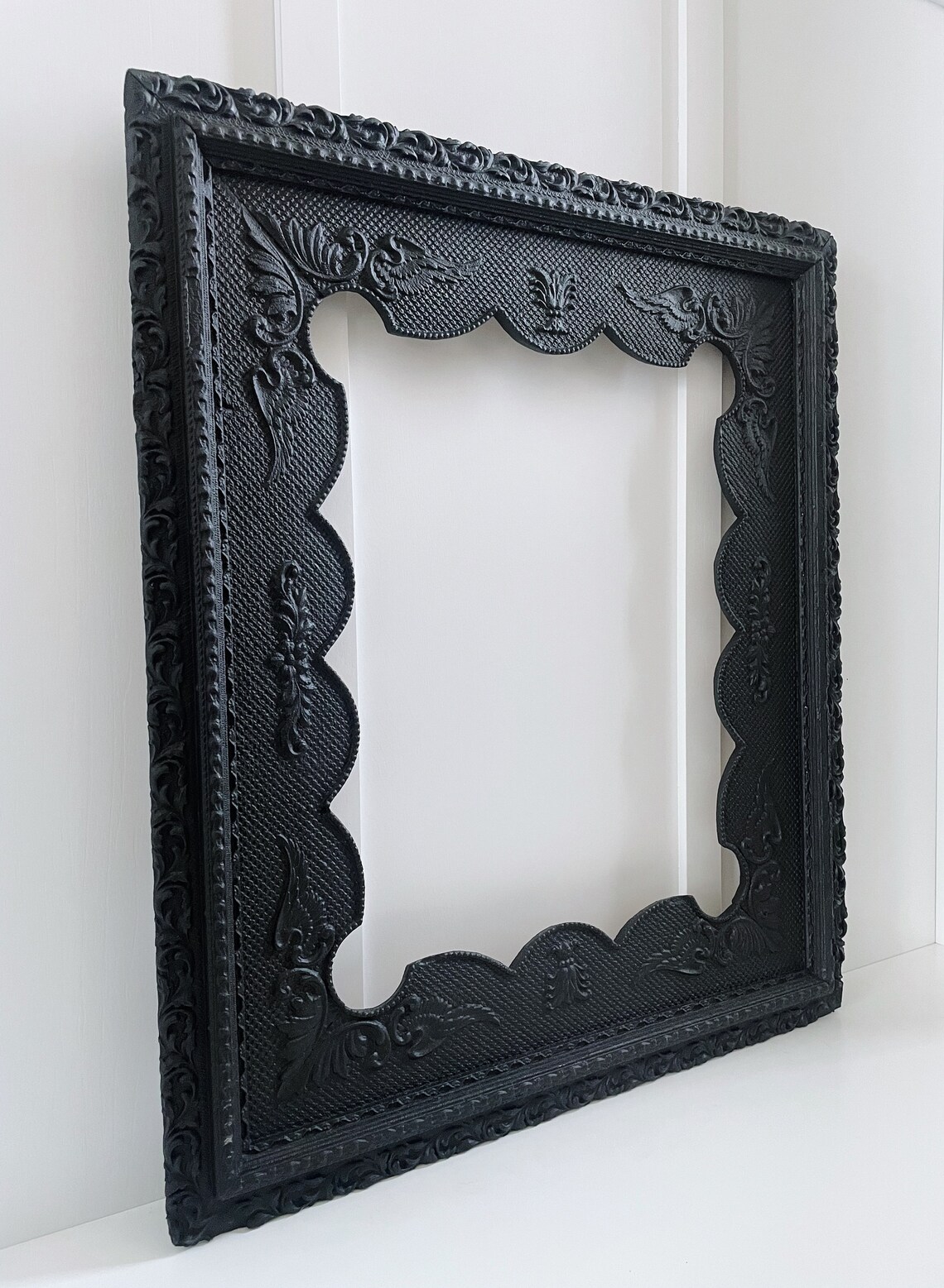 Antique Wood Carved Scalloped Picture Frame - Etsy