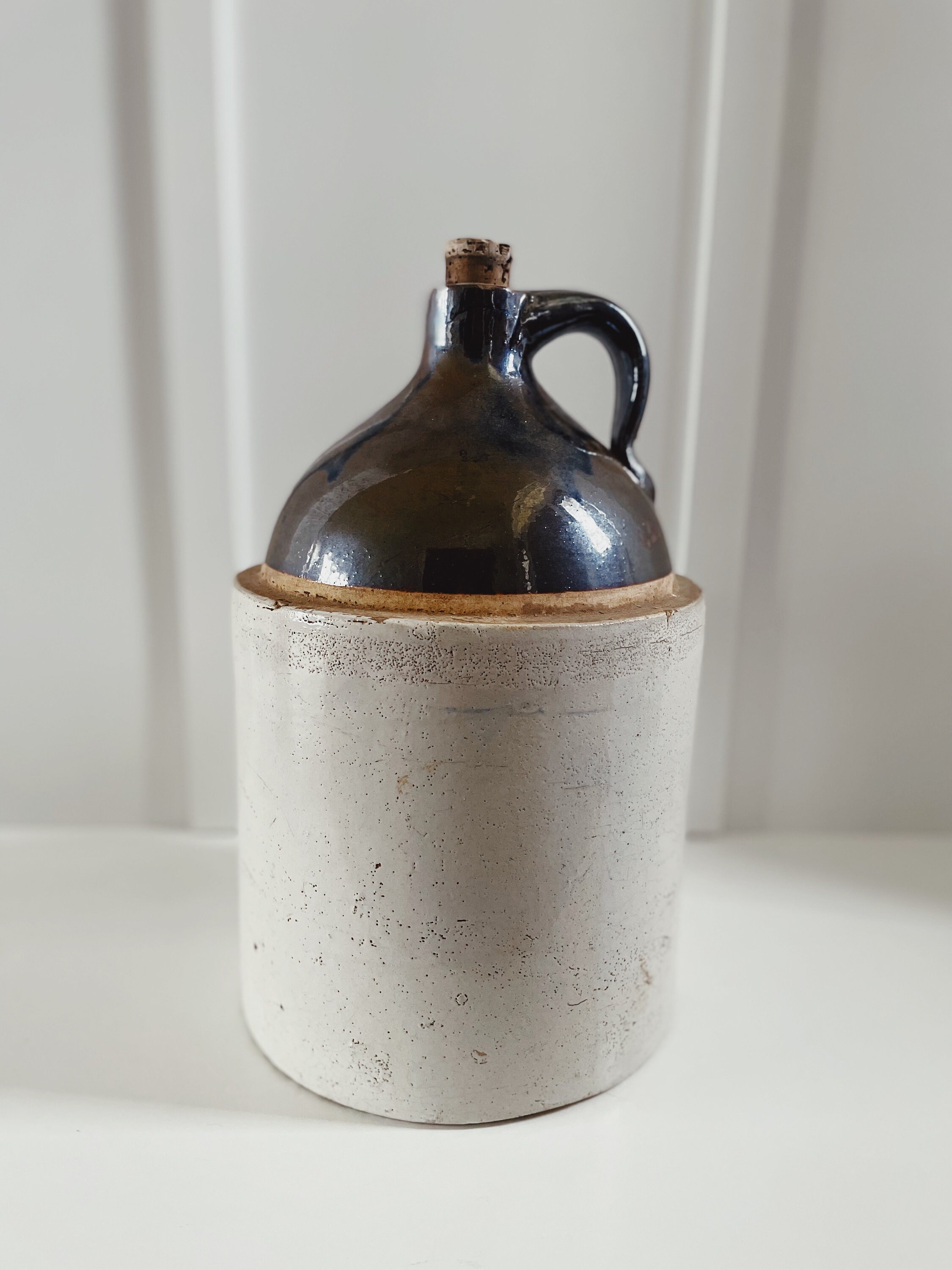 Primitive Two Tone 2 Blue Star Stoneware Crock Jug Antique - Etsy