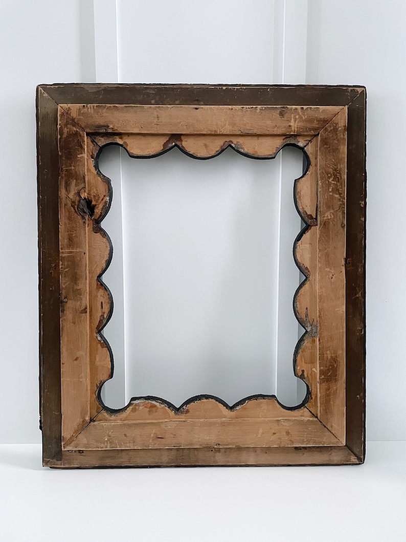 Antique Wood Carved Scalloped Picture Frame - Etsy