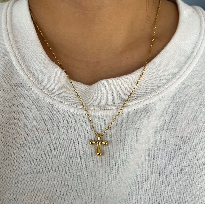 Mini Cross Pendant Necklace 18K Gold Filled 20 Inches in Length ...