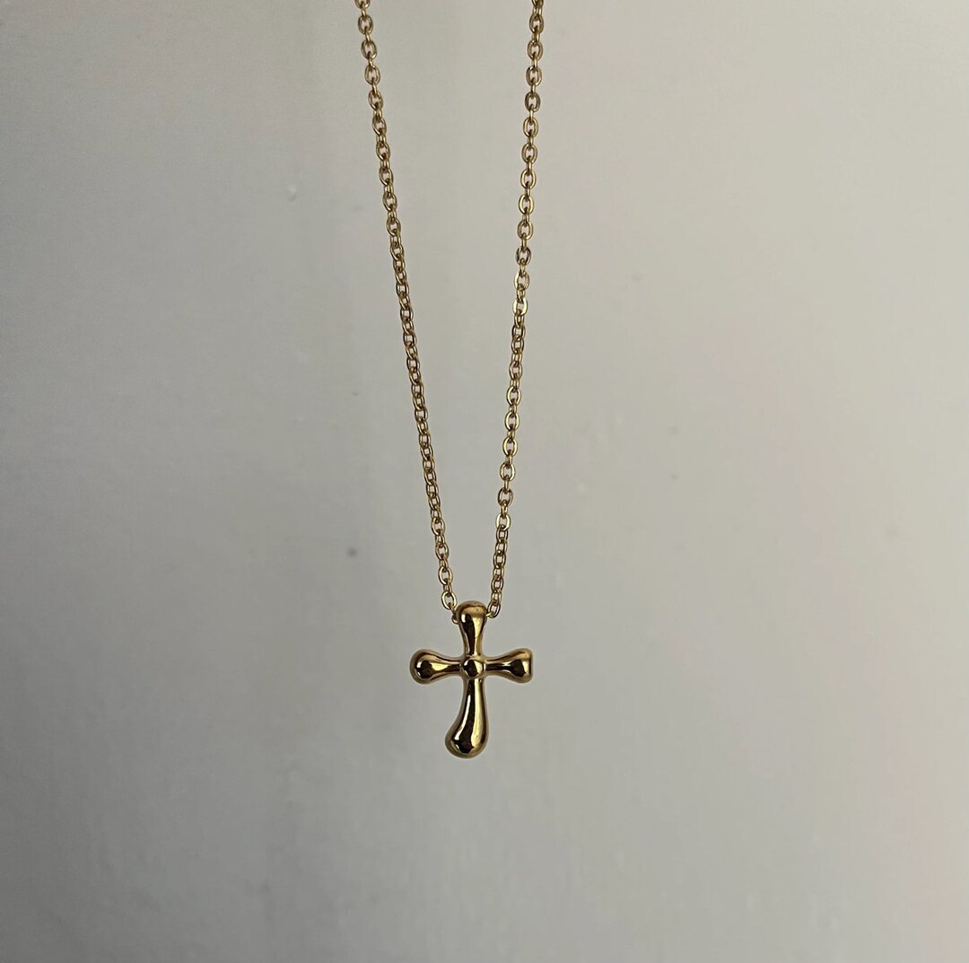 Mini Cross Pendant Necklace 18K Gold Filled 20 Inches in Length ...