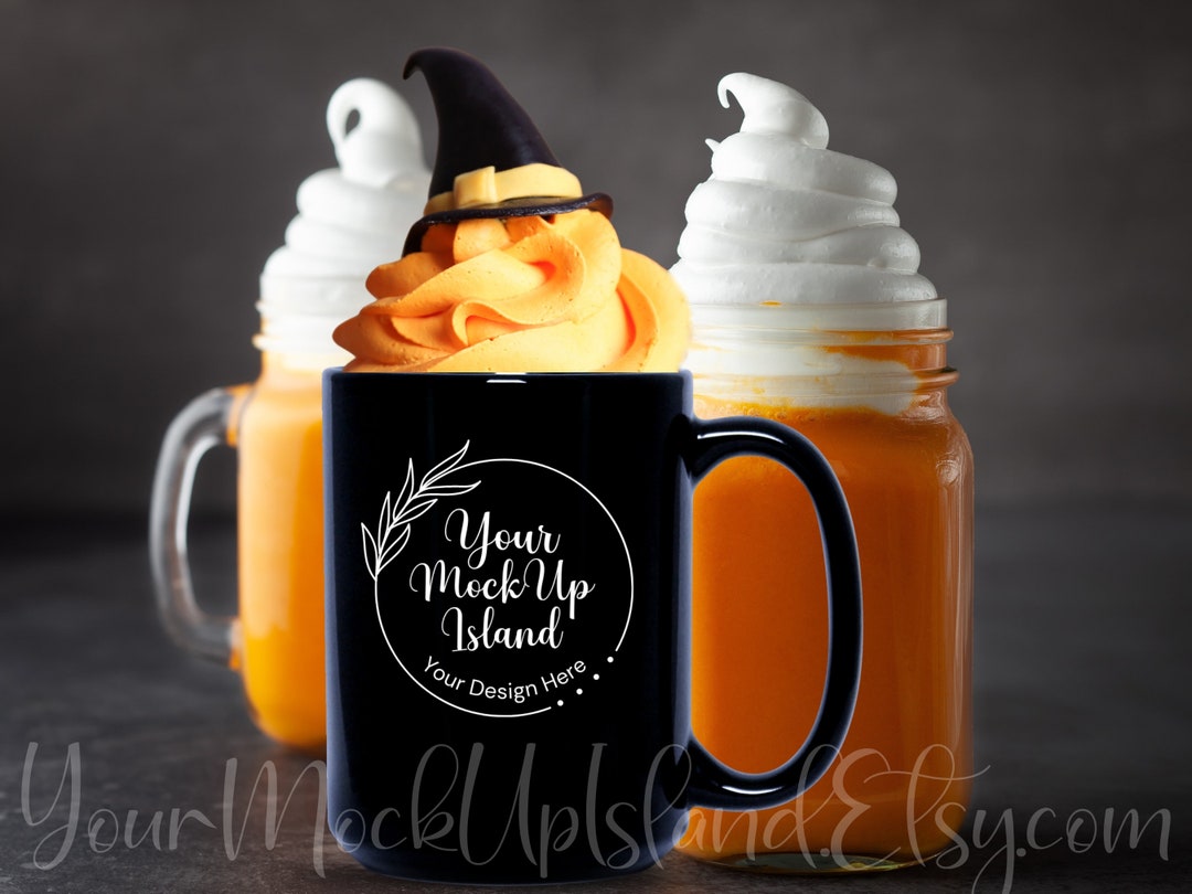 15oz Black Mug Mock Up, 300DPI Mock-up, Dramatic Seasonal Mug Mock-up ...