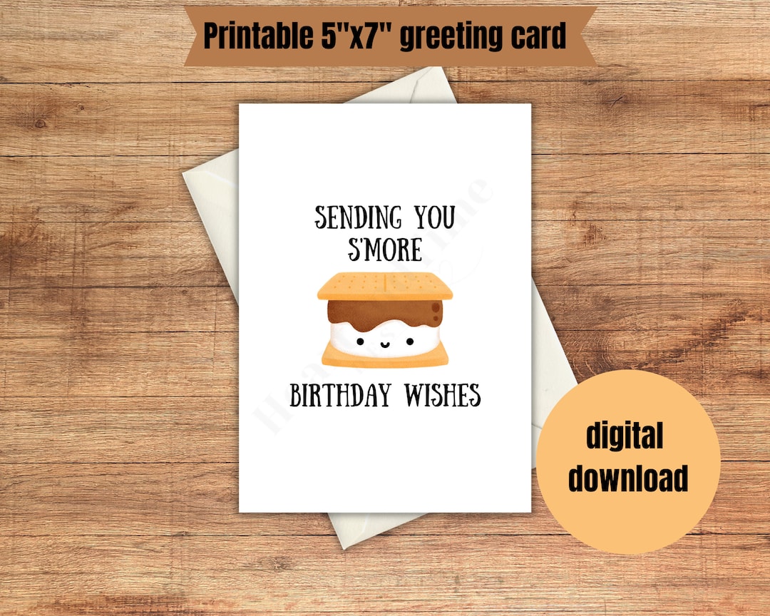 Printable Birthday Card Printable Greeting Card Smore - Etsy Canada