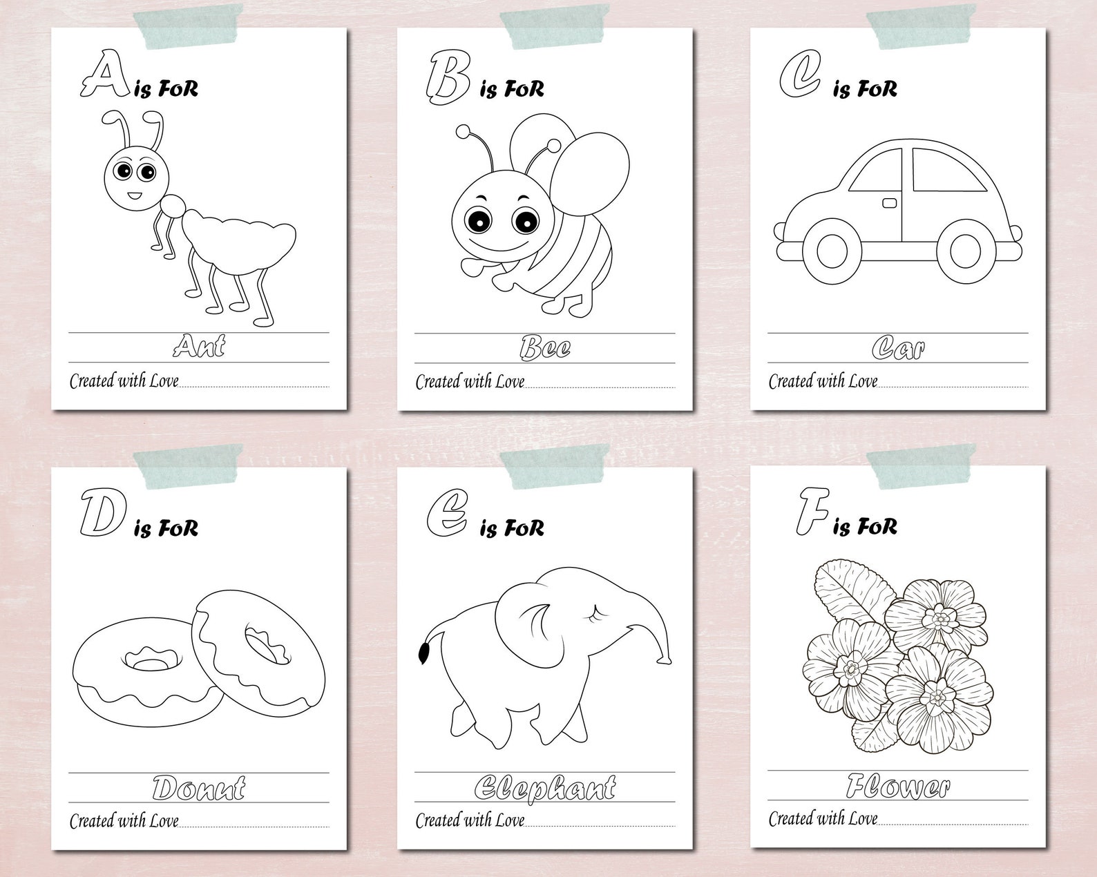 ABC Book Baby Shower Activity, ABC Coloring Book, Alphabet Book Baby ...