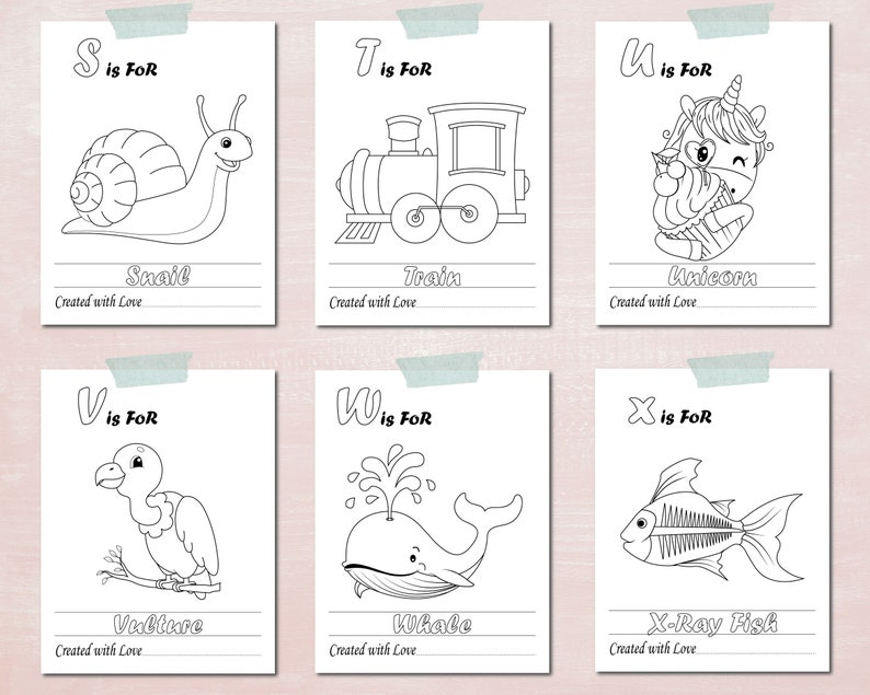 ABC Book Baby Shower Activity, ABC Coloring Book, Alphabet Book Baby ...