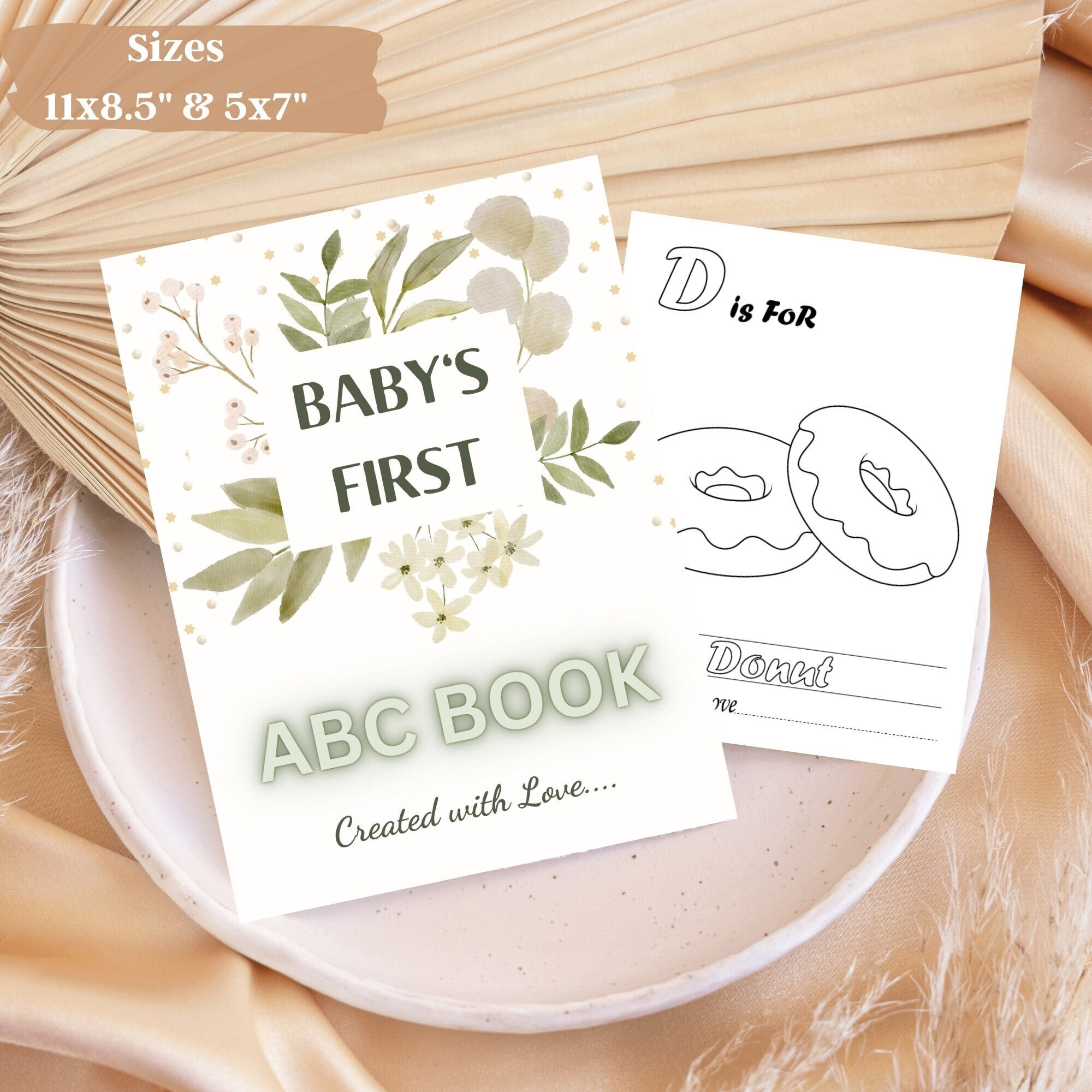 ABC Book Baby Shower Activity, ABC Coloring Book, Alphabet Book Baby ...