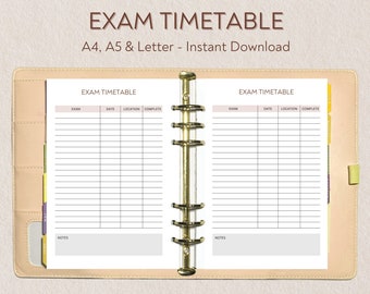 Exam Timetable, Exam Template, Exam Study, Exam Organizer, Quiz Planner ...
