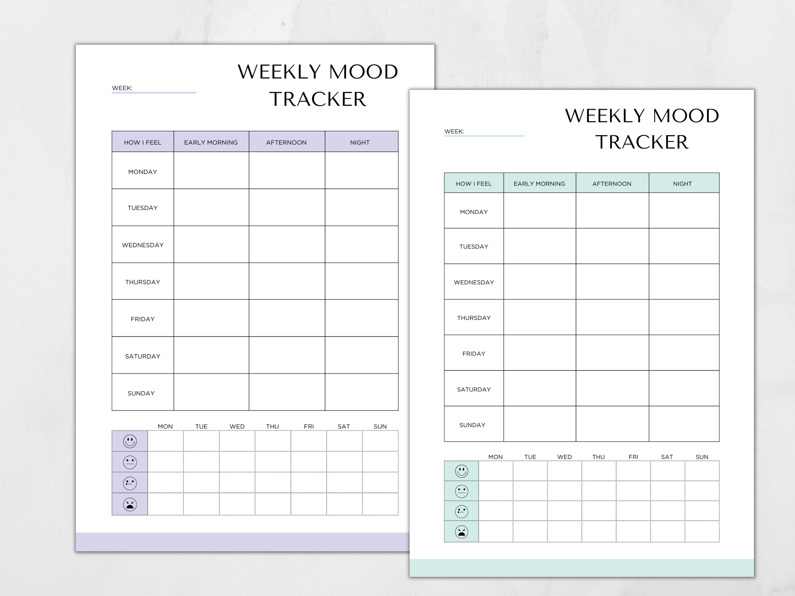 Printable Weekly Mood Tracker Printable Mood Track Emotion - Etsy Canada