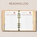 Reading Log Pdf, Printable and Editable, Books to Read List, A4 A5 ...