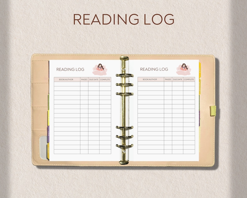 Reading Log Pdf, Printable and Editable, Books to Read List, A4 A5 ...