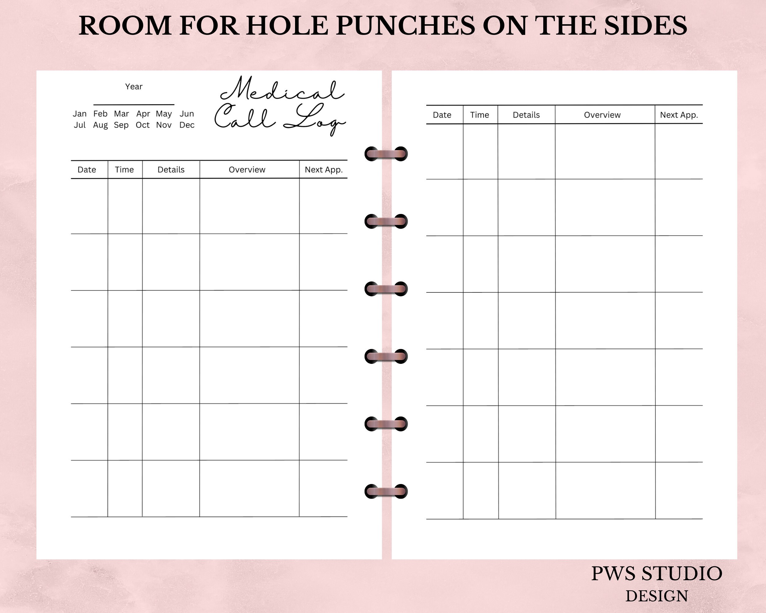 Medical Appointment Call Log Printable and Editable Chart - Etsy