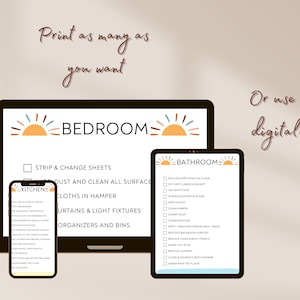 Editable and Printable Cleaning Card, Family Cleaning Cards, Room ...