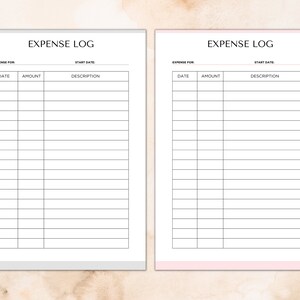 Expense Log Printable and Editable, Fillable Expense Sheet, Spending ...