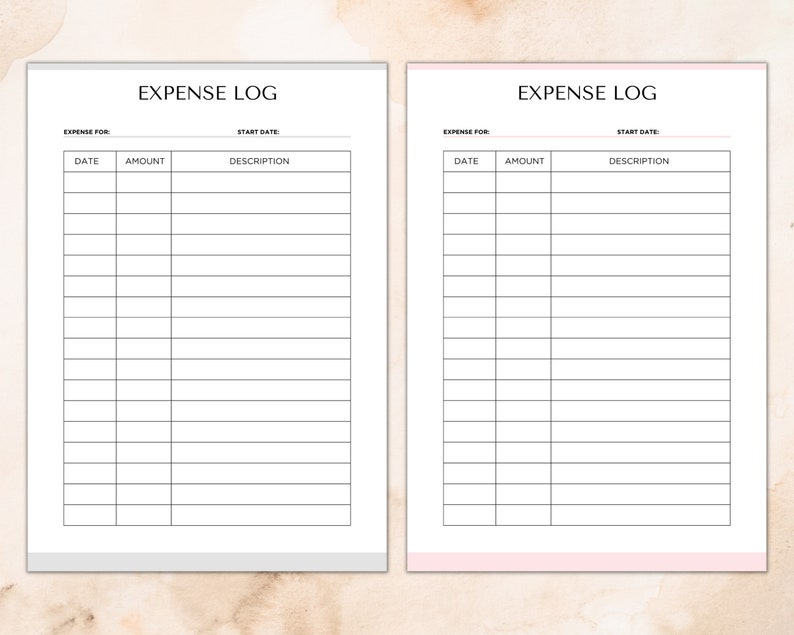 Expense Log Printable and Editable, Fillable Expense Sheet, Spending ...