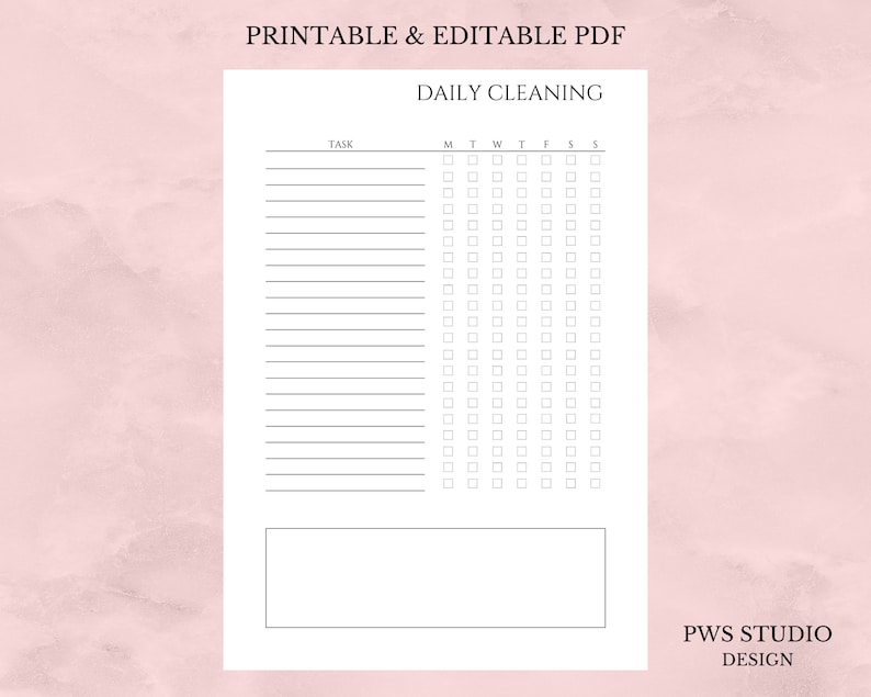 Printable Daily Weekly Monthly Cleaning Planner, Editable Cleaning ...