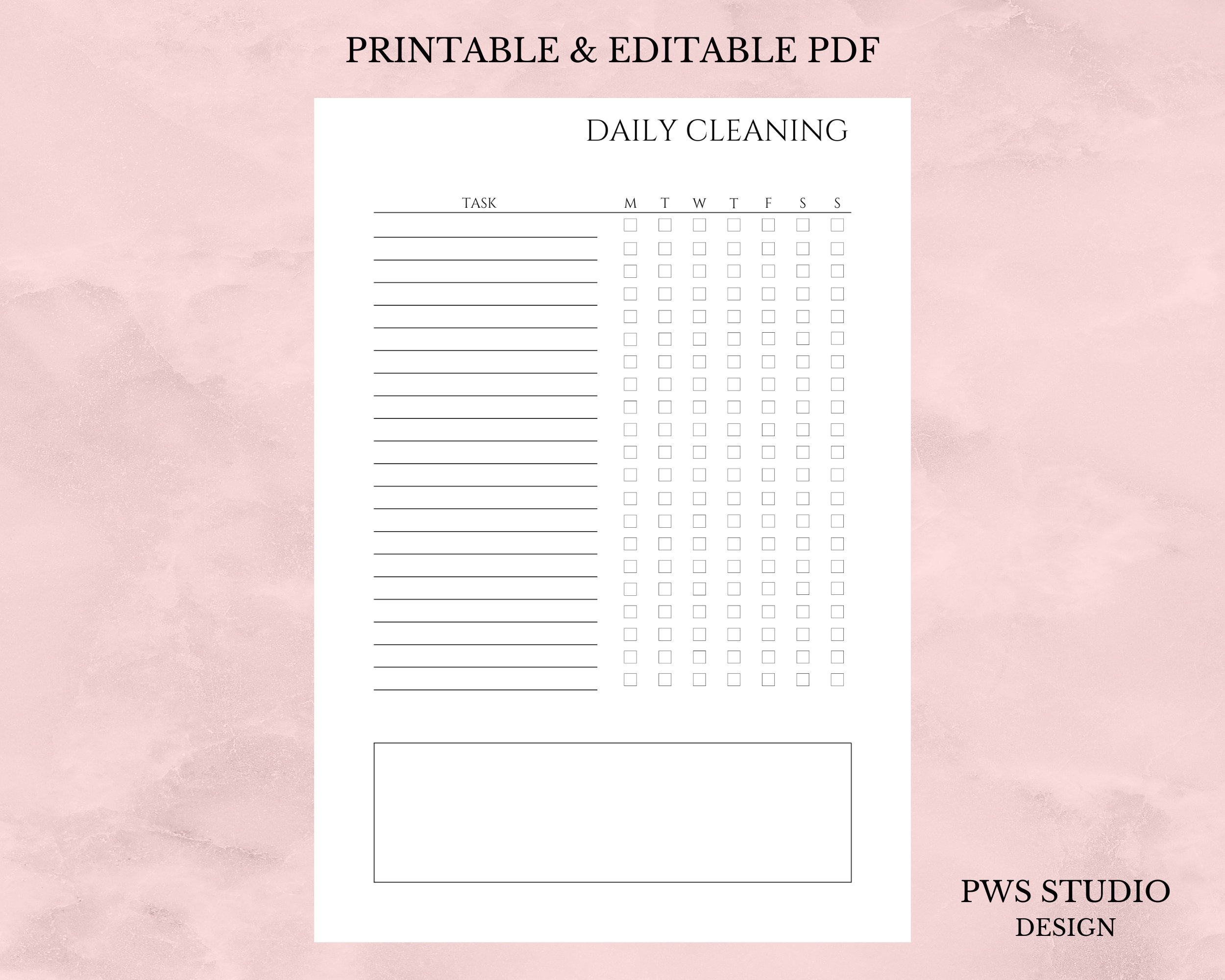 Printable Daily Weekly Monthly Cleaning Planner, Editable Cleaning ...