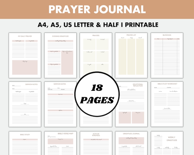 Printable Faith Planner, Bible Study Notebook, Prayer Journal ...