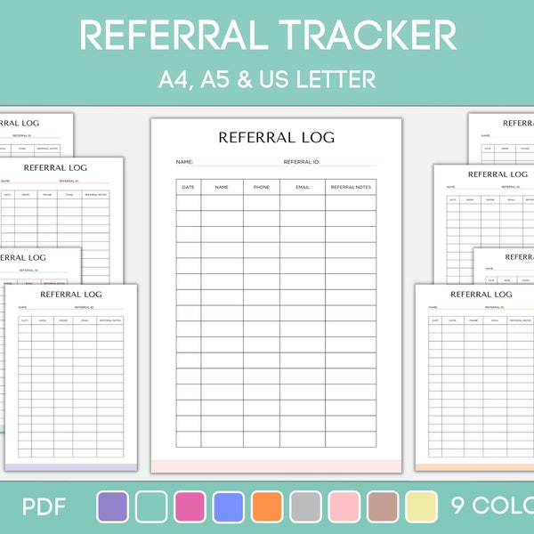 Referral Tracking Sheet - Etsy